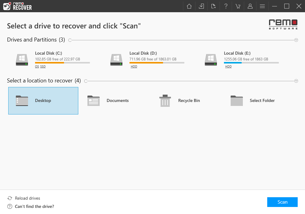 Remo Recover Windows - Édition Gratuite